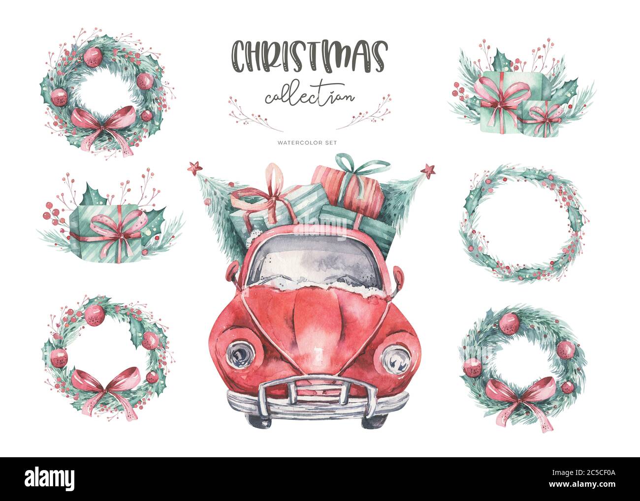 Car christmas wreath Cut Out Stock Images & Pictures - Alamy