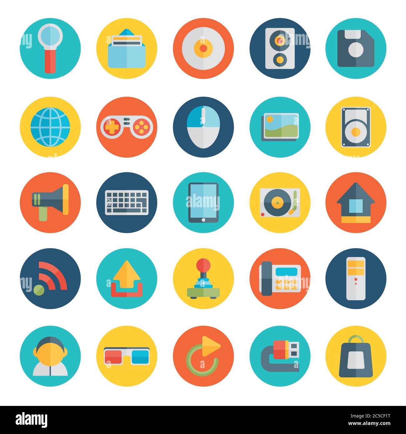 Mobile search color flat Cut Out Stock Images & Pictures - Alamy