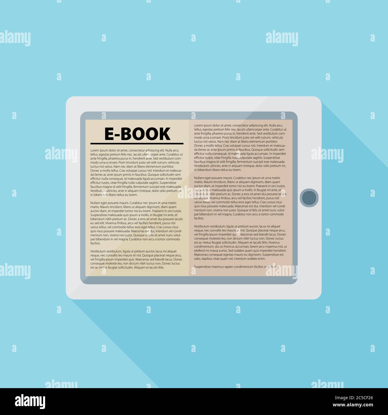 Electronic book, flat design concept. Eps 10 vector illustration Stock ...
