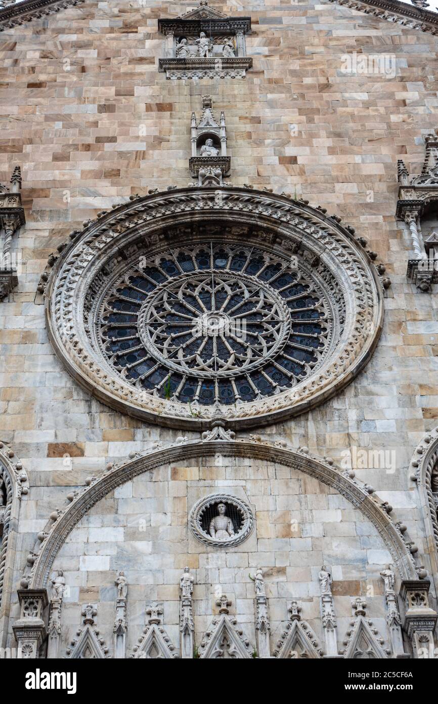 Part of the exterior facade of the Cathedral of Santa Maria Assunta ...