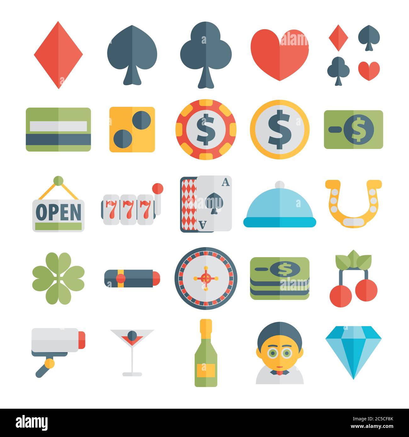 Set of casino icons in flat design Stock Vector Image & Art - Alamy