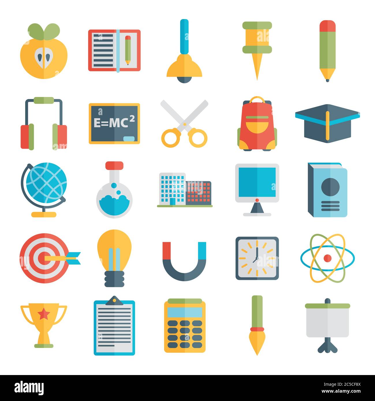 Flat style, education and e-learning vector illustrations Stock Vector Image & Art - Alamy