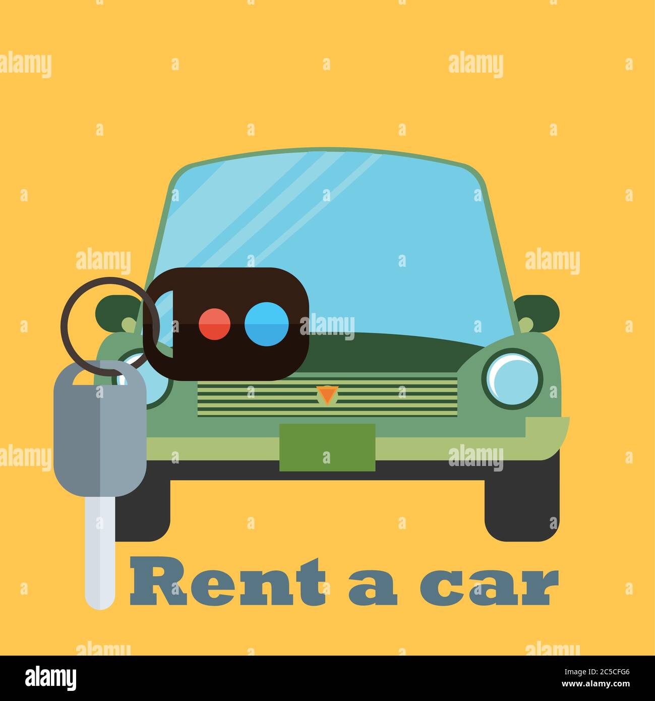 Rent a car design over yellow background, vector illustration Stock ...