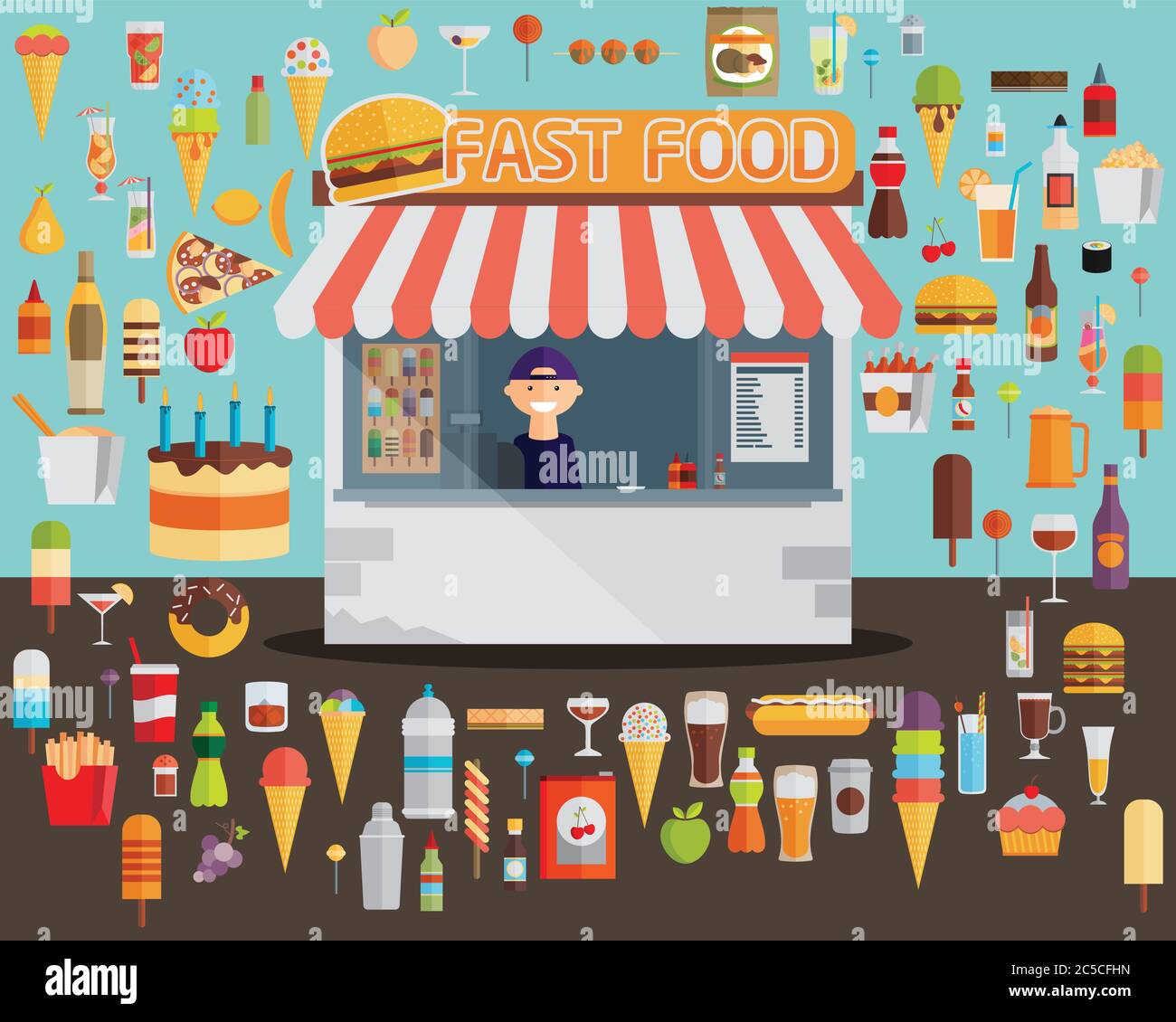 Hamburger sauce potato Stock Vector Images - Alamy