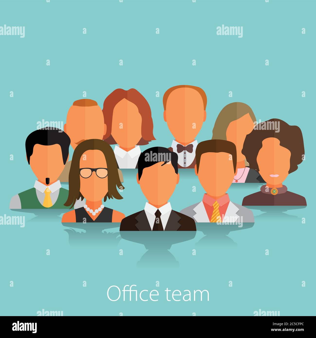 Vector illustration of project team. Flat avatars Stock Vector Image ...