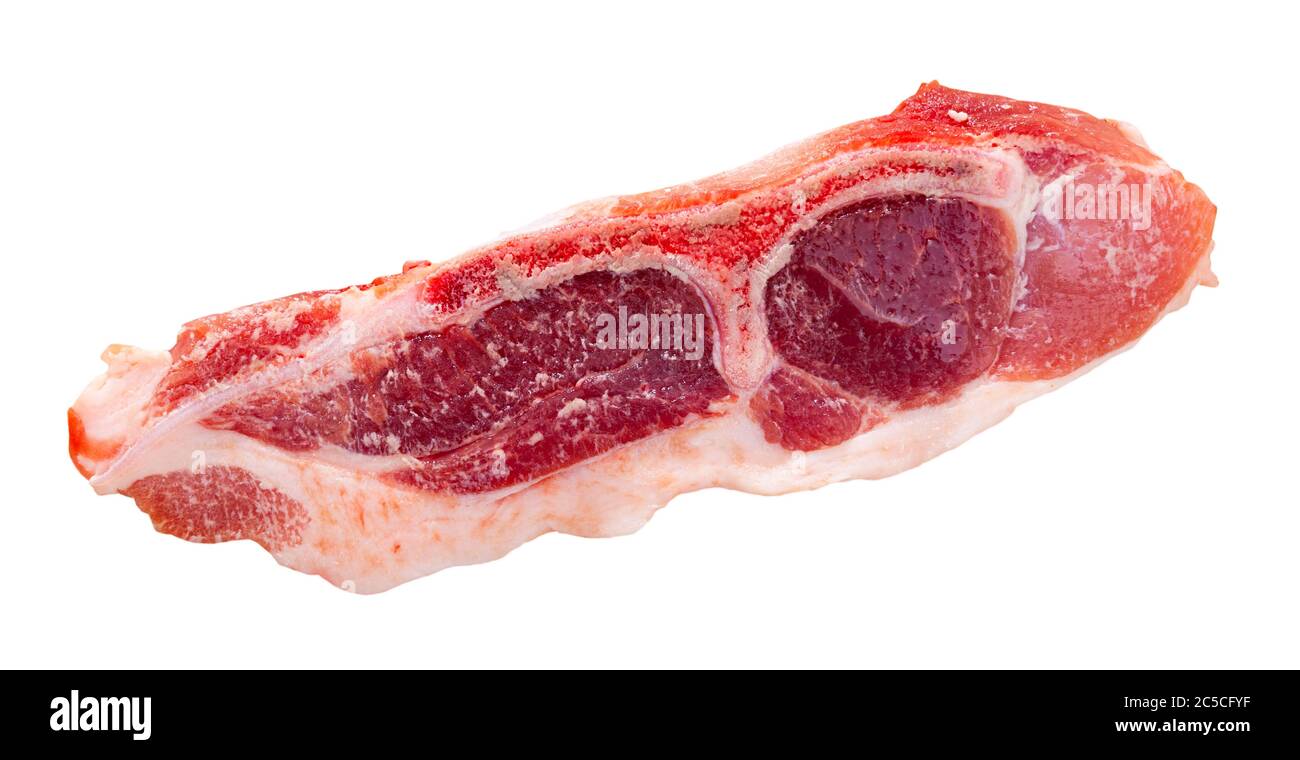 Raw sliced pork shoulder. Cooking ingredient. Isolated over white ...