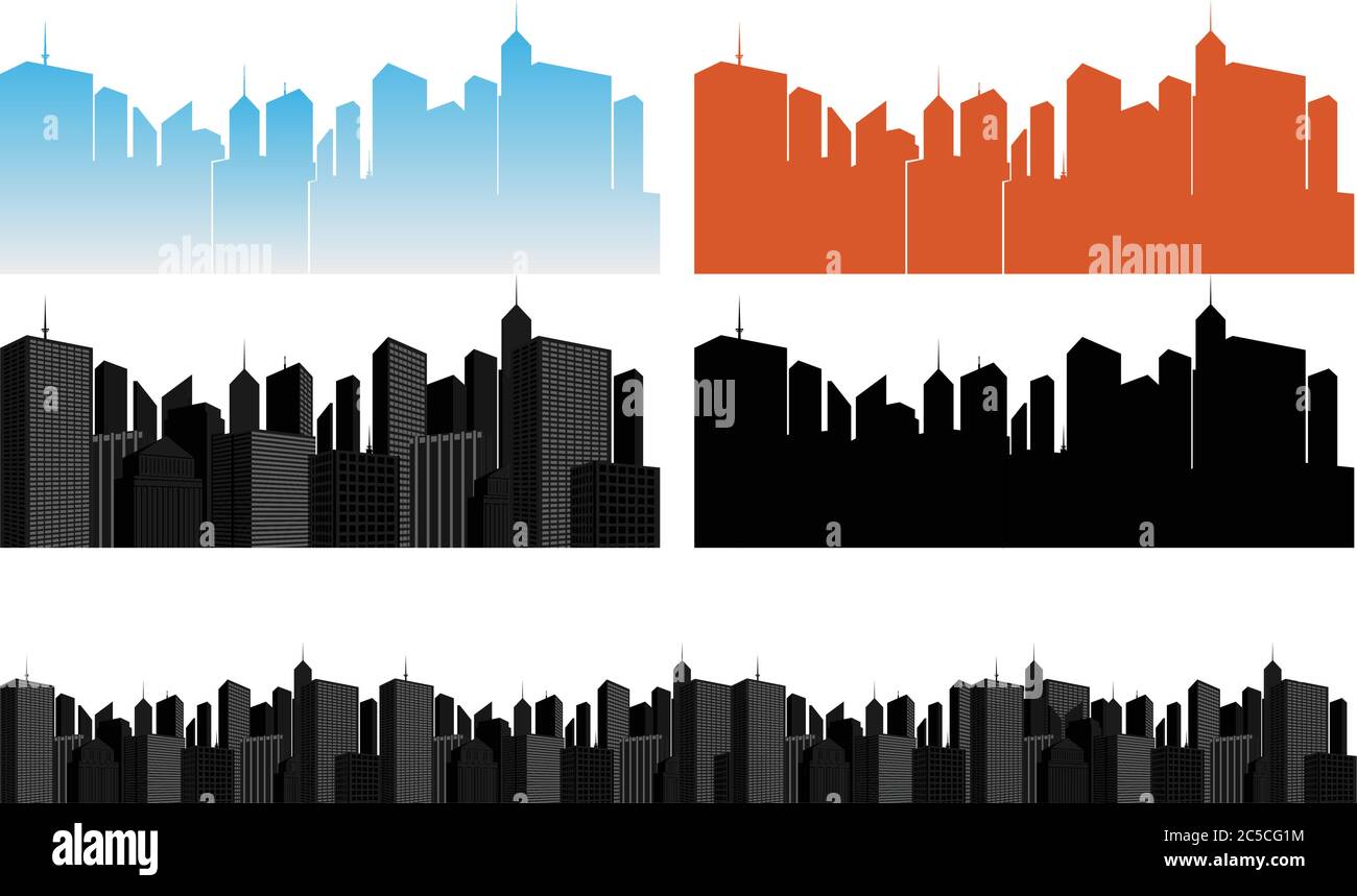 vector city icons set on white Stock Vector Image & Art - Alamy
