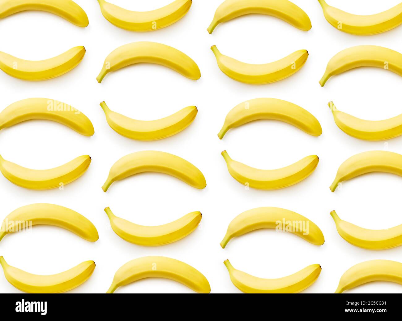 Top view creative pattern with fresh ripe bananas. Layout with tropical ...