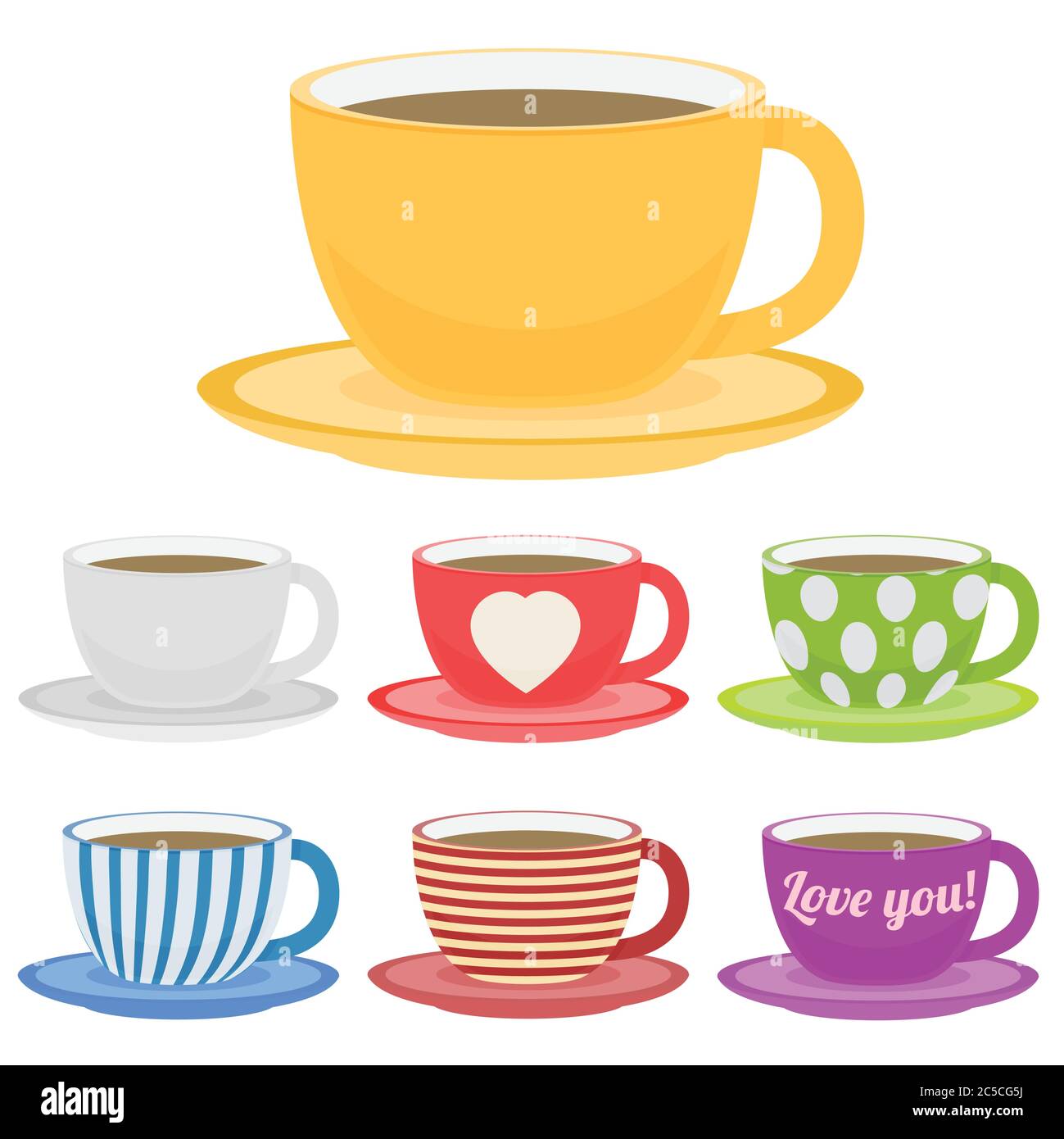 Set of color cup. Flat vector Stock Vector Image & Art - Alamy
