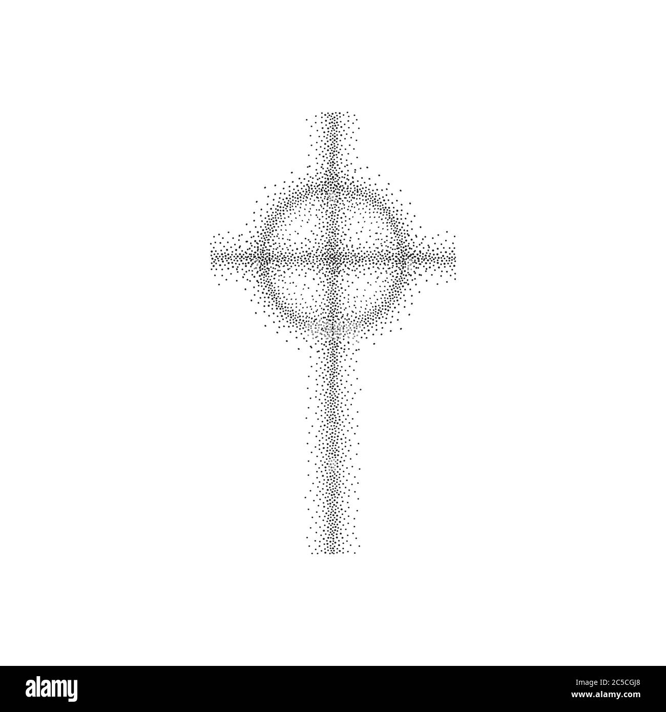 dotted christian cross. Stock vector illustration isolated on white ...