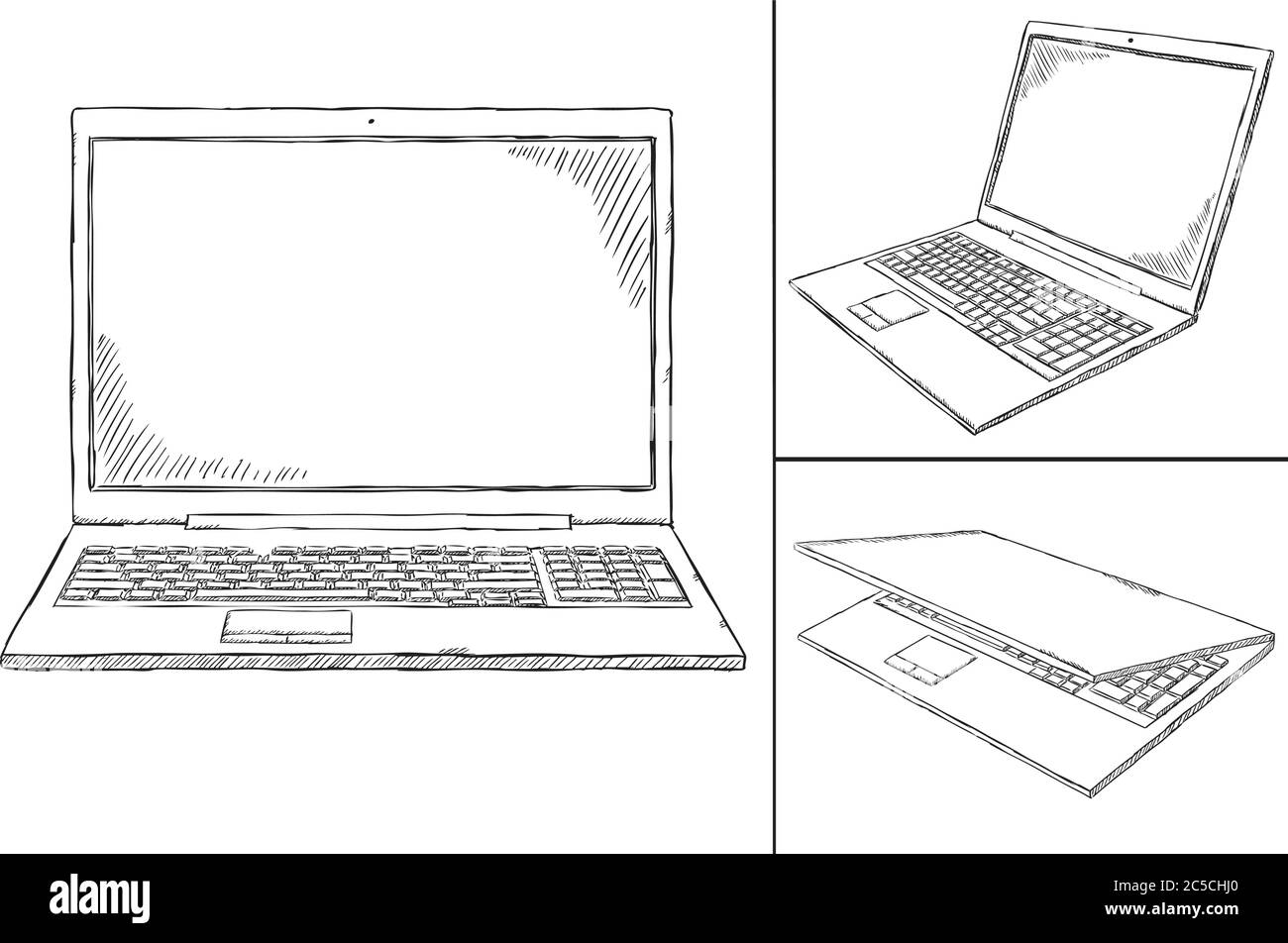 Notebook doodle in 3 different views. Hand drawn doodle vector ...