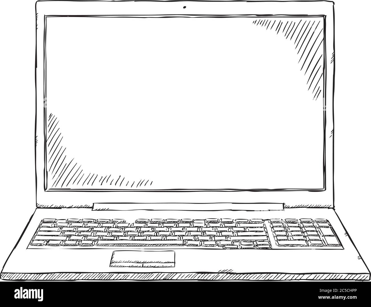 Black and white sketch style hand drawn notebook - front view. Hand ...