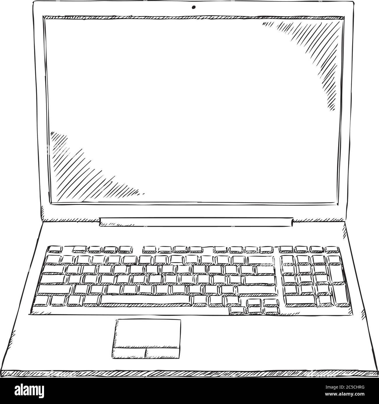 Black and white hand drawn notebook - front view. Hand drawn doodle ...