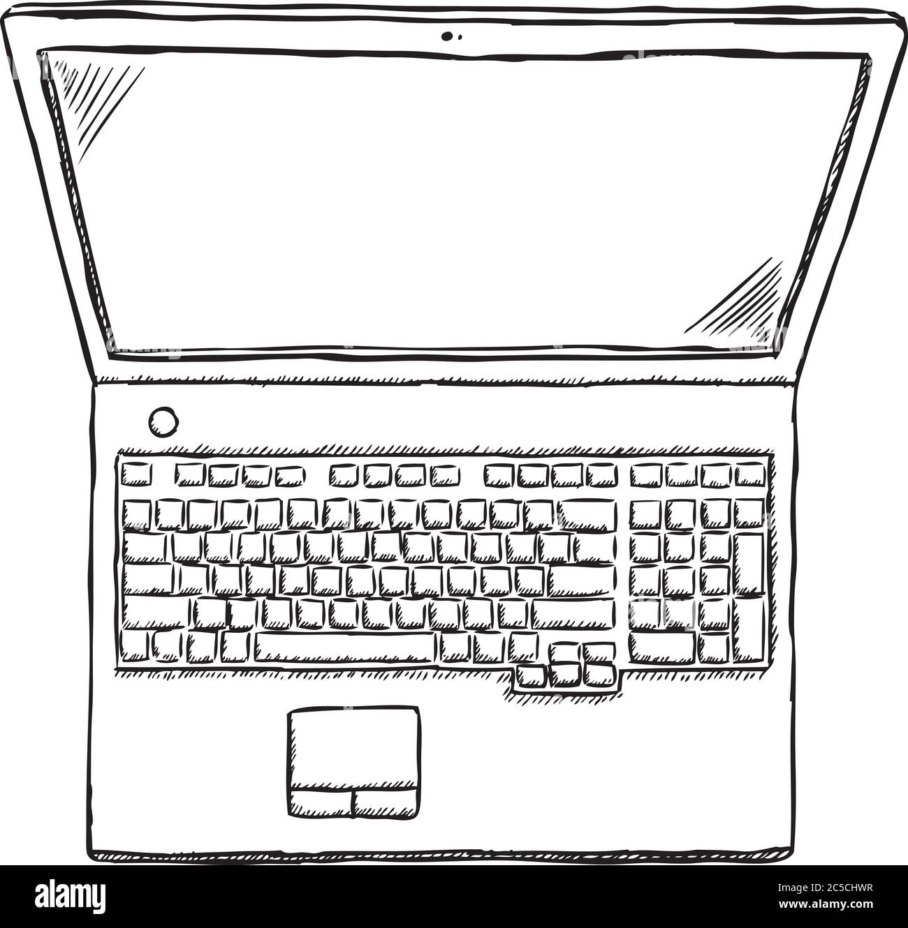 Sketch style illustration of laptop. Hand drawn vector illustration ...
