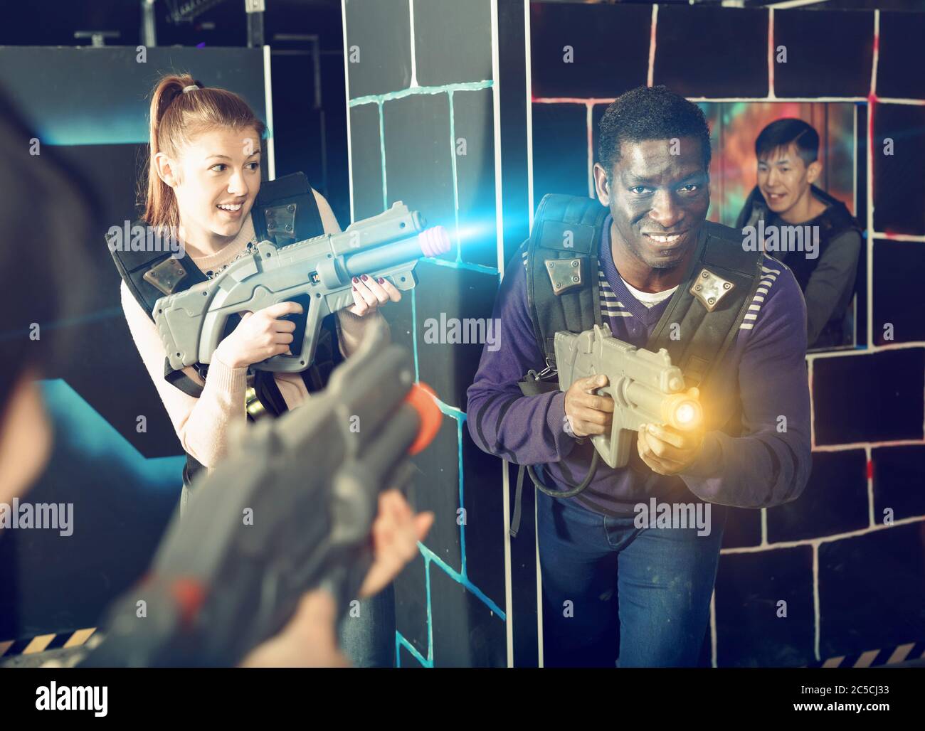 Modern cheerful positive smiling people of different nationalities with ...