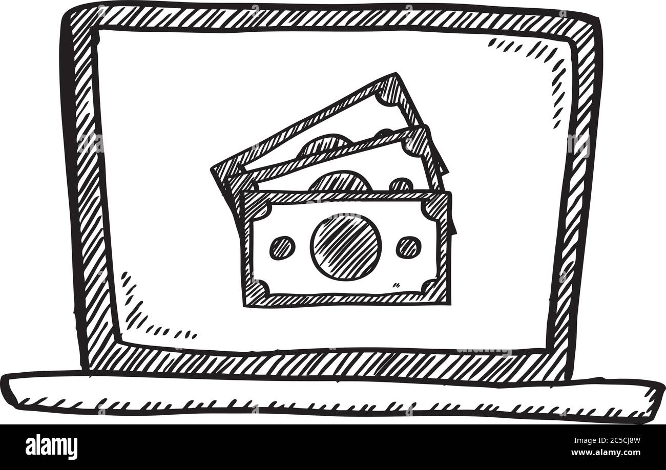 Digital money vector line Stock Vector Images - Alamy