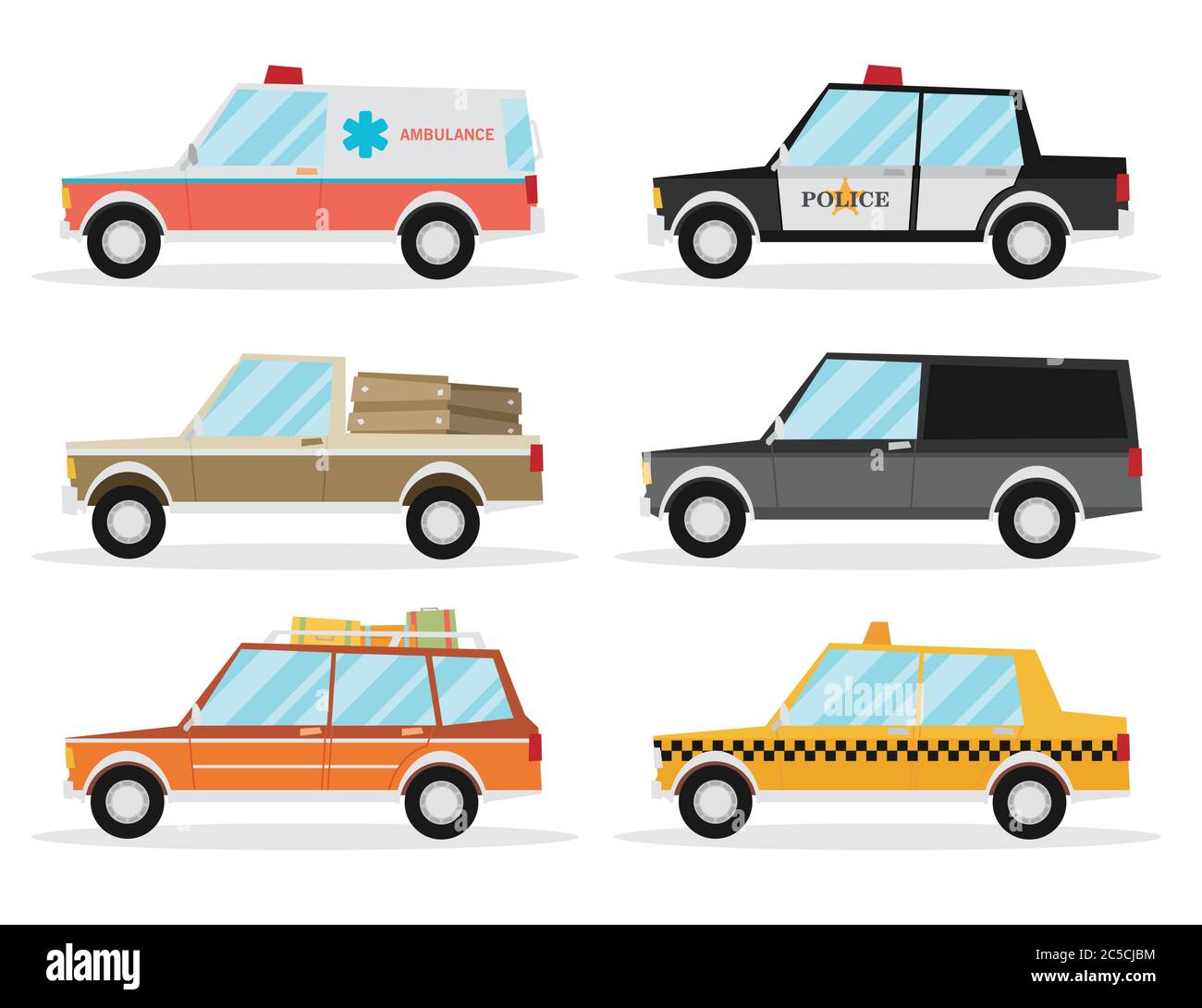 Set of cartoon cars. Flat vector Stock Vector Image & Art - Alamy