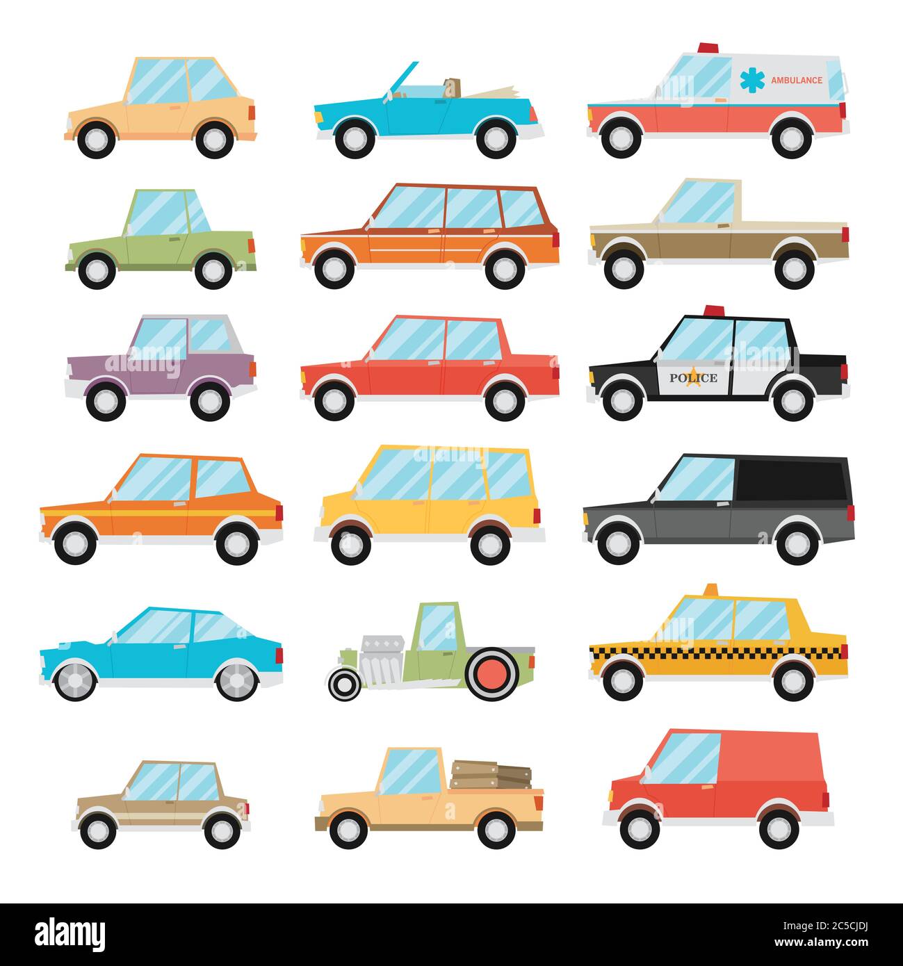Set of cartoon cars. Flat vector Stock Vector Image & Art - Alamy