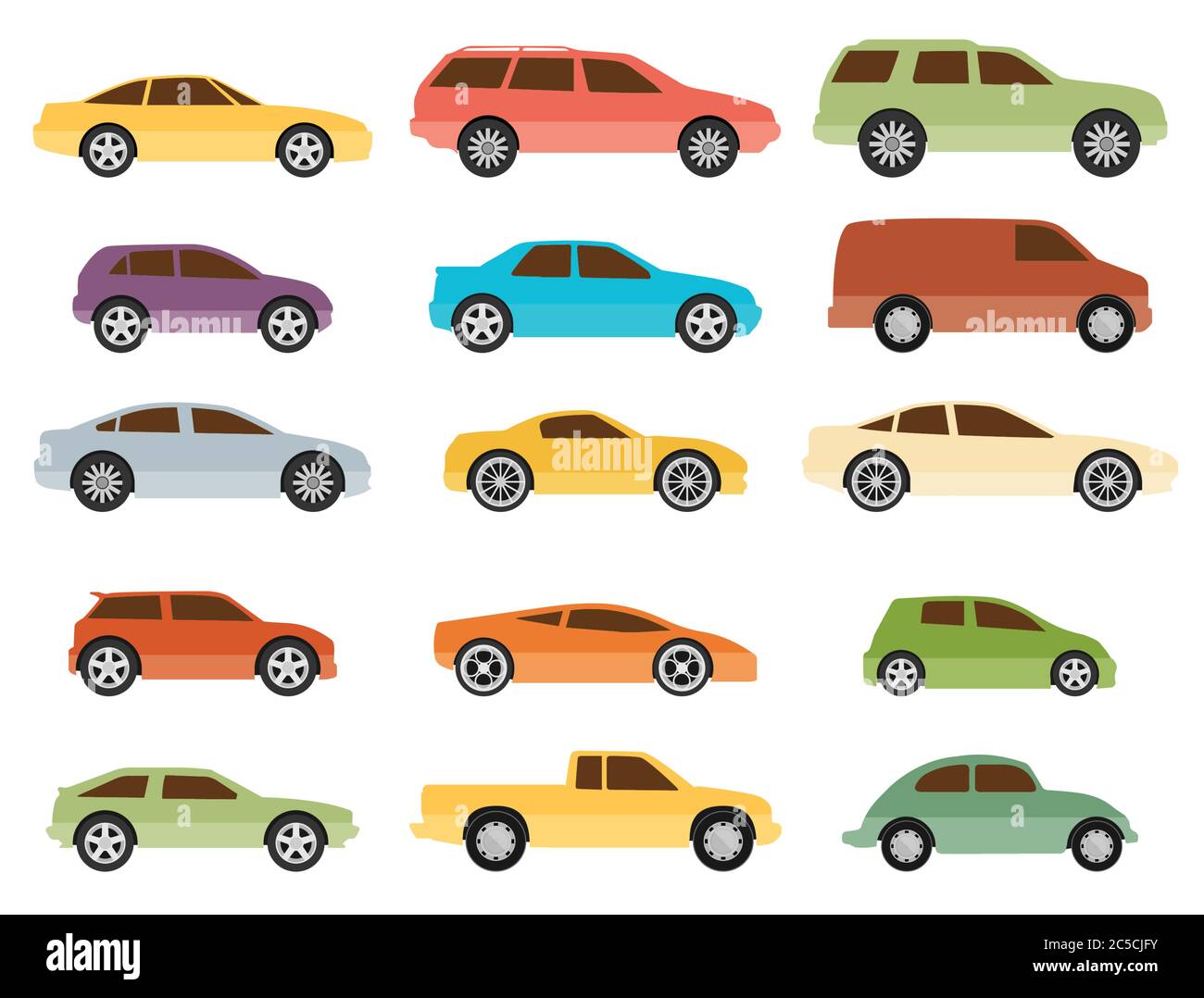 15 cars icon set. Transportation. Vector illustration Stock Vector ...