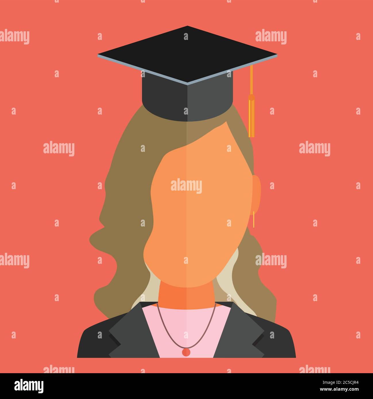 Happy female graduating student Stock Vector Images - Alamy