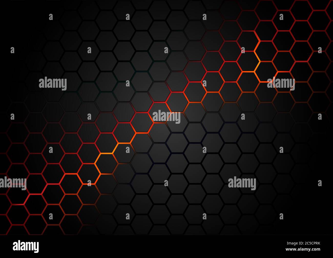 Black Hexagonal Pattern on Red Magma Background Stock Vector Image ...