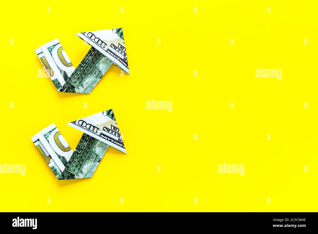 Dollar chart on yellow background. Currency trading concept Stock Photo ...