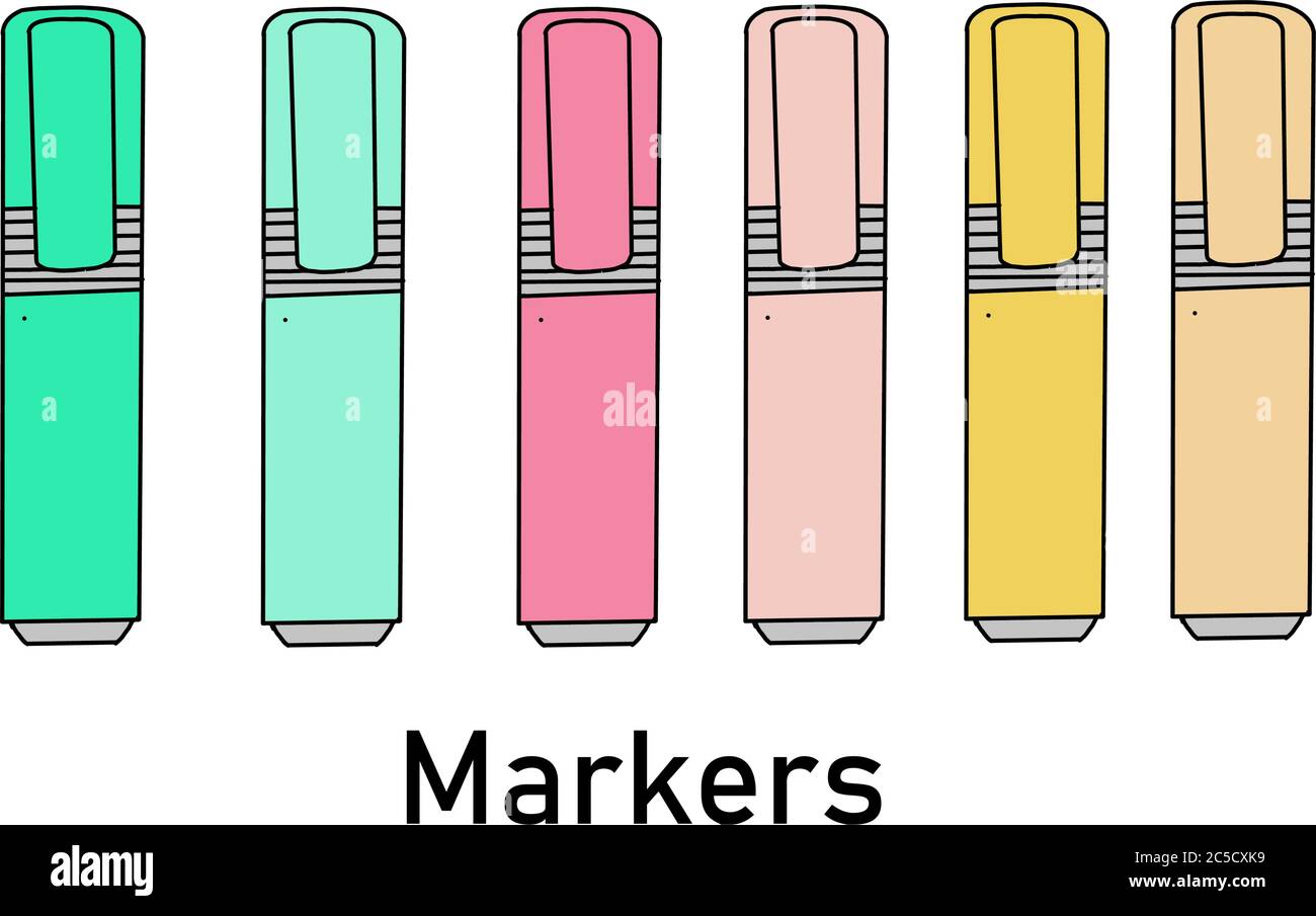marker vector illustration. stationery felt-tip pen on a white ...