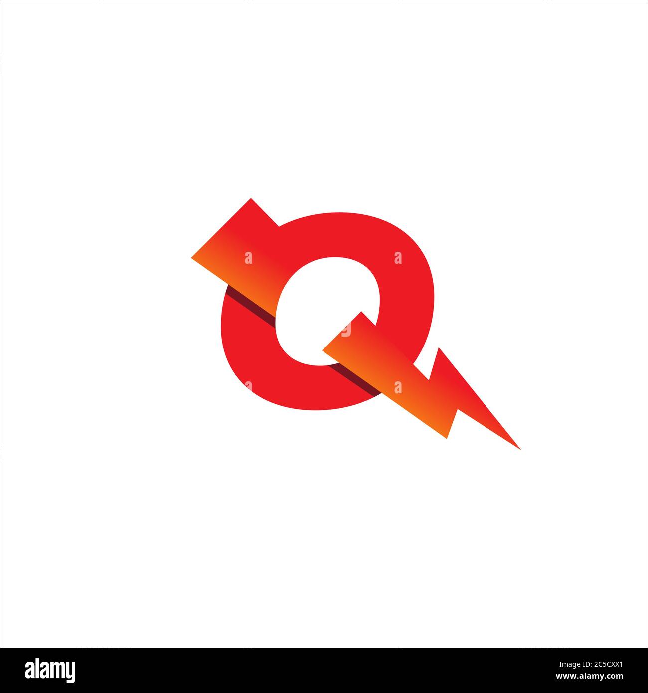 Letter Q Initial Logo Design Template. Alphabet with Thunder Logo ...