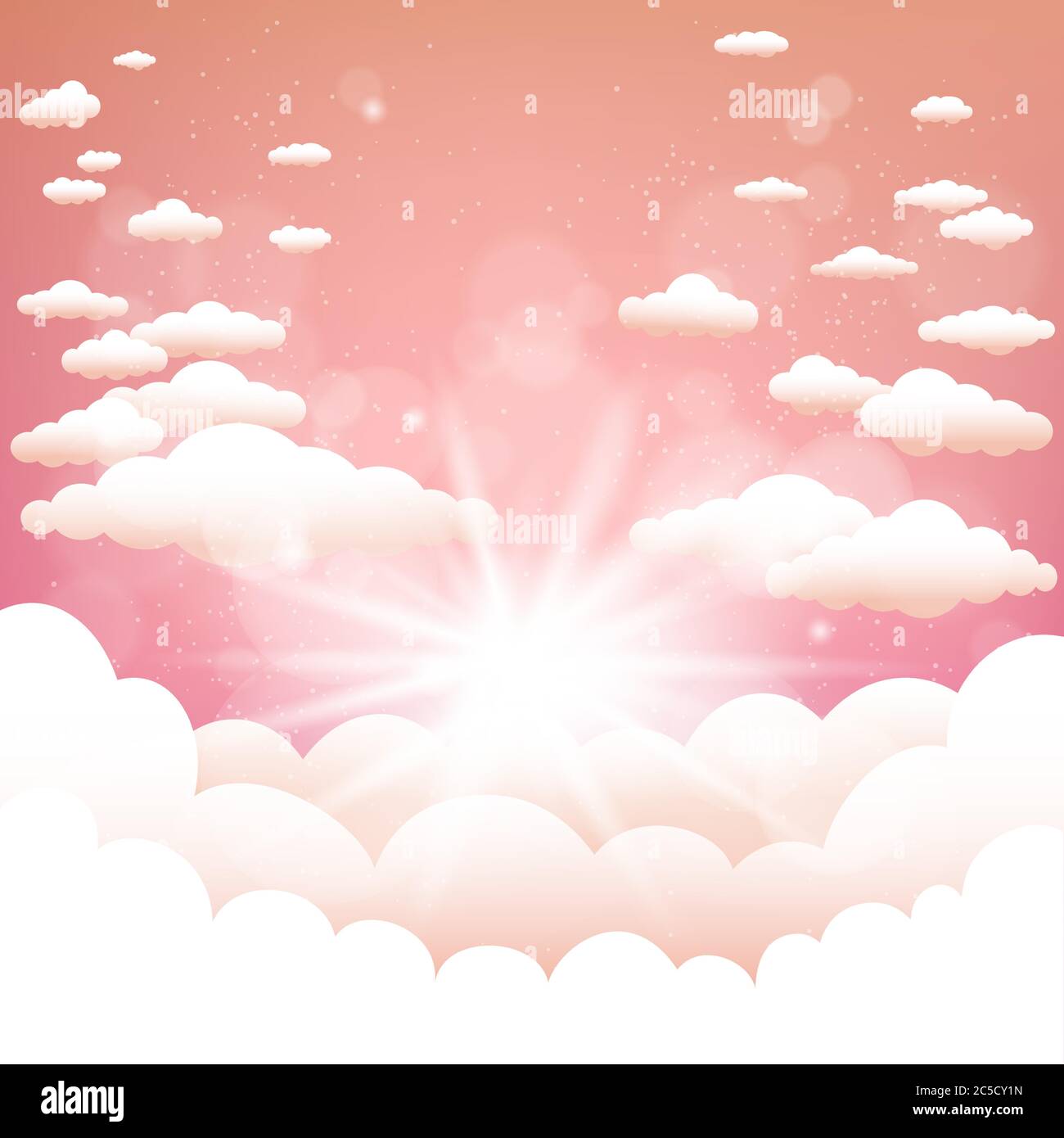 Pink red sunset clouds Stock Vector Images - Alamy