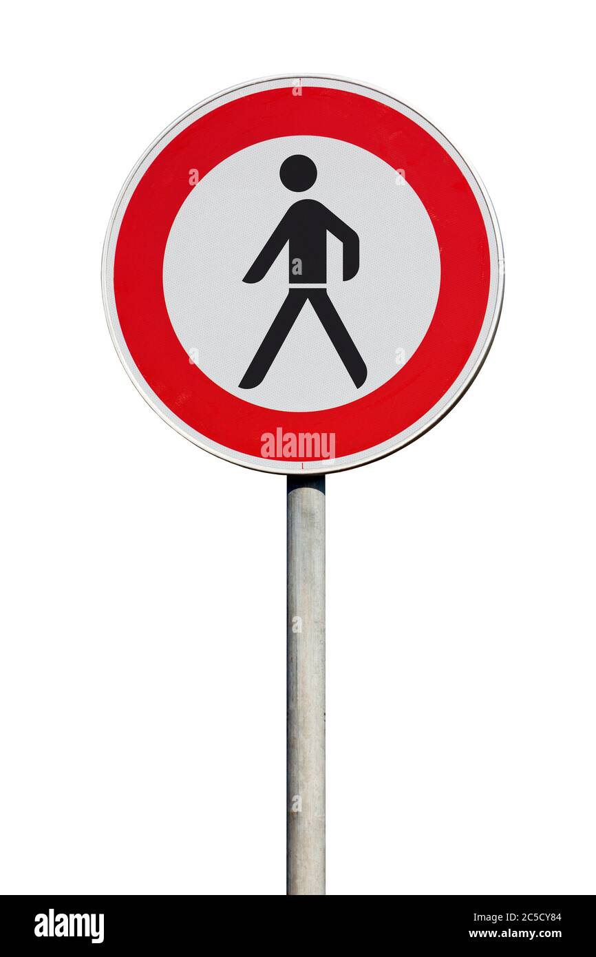Isolated Traffic Sign - entrance for pedestrians prohibited Stock Photo ...