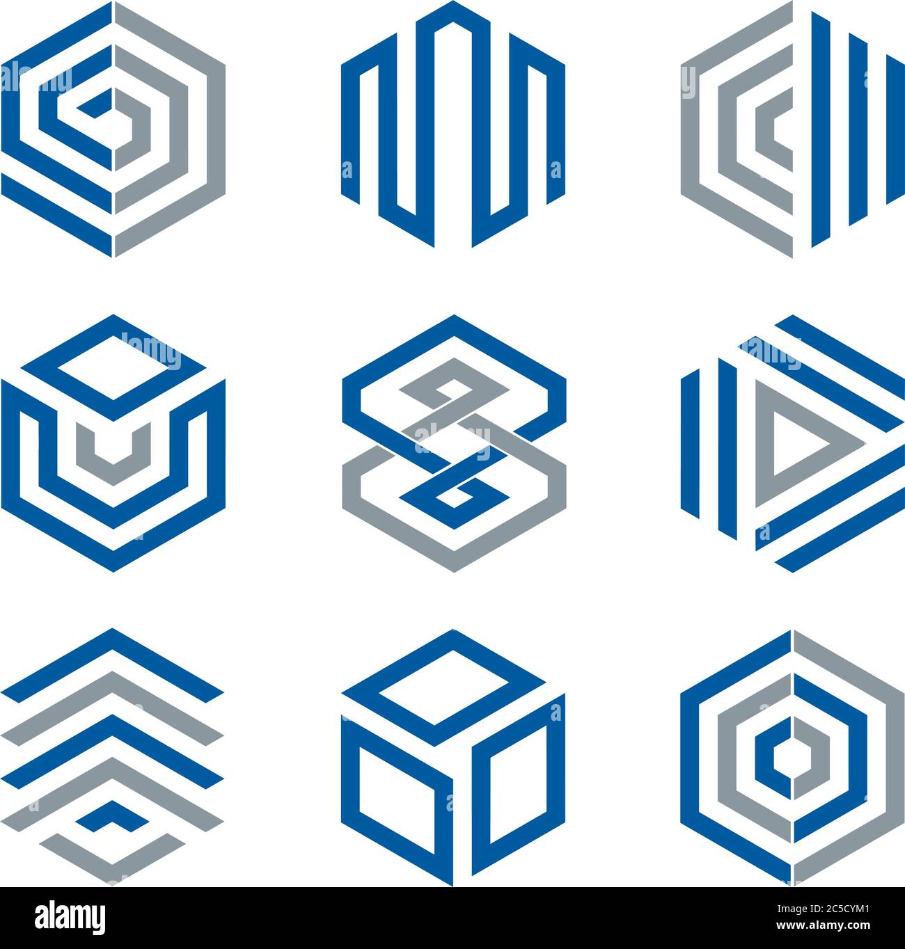 Gray and blue icon Stock Vector Images - Alamy