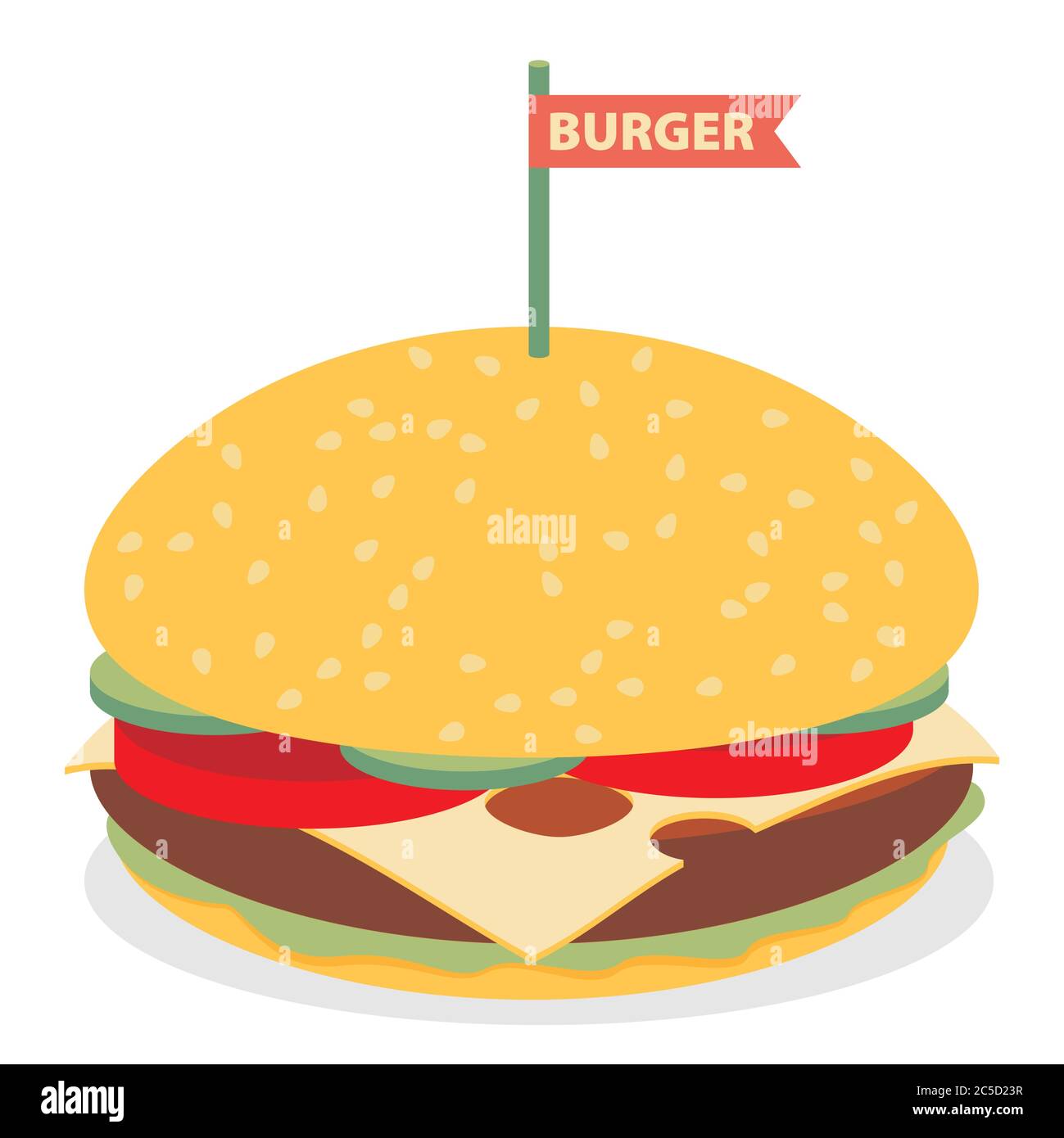 Hamburger flat design vector Stock Vector Image & Art - Alamy