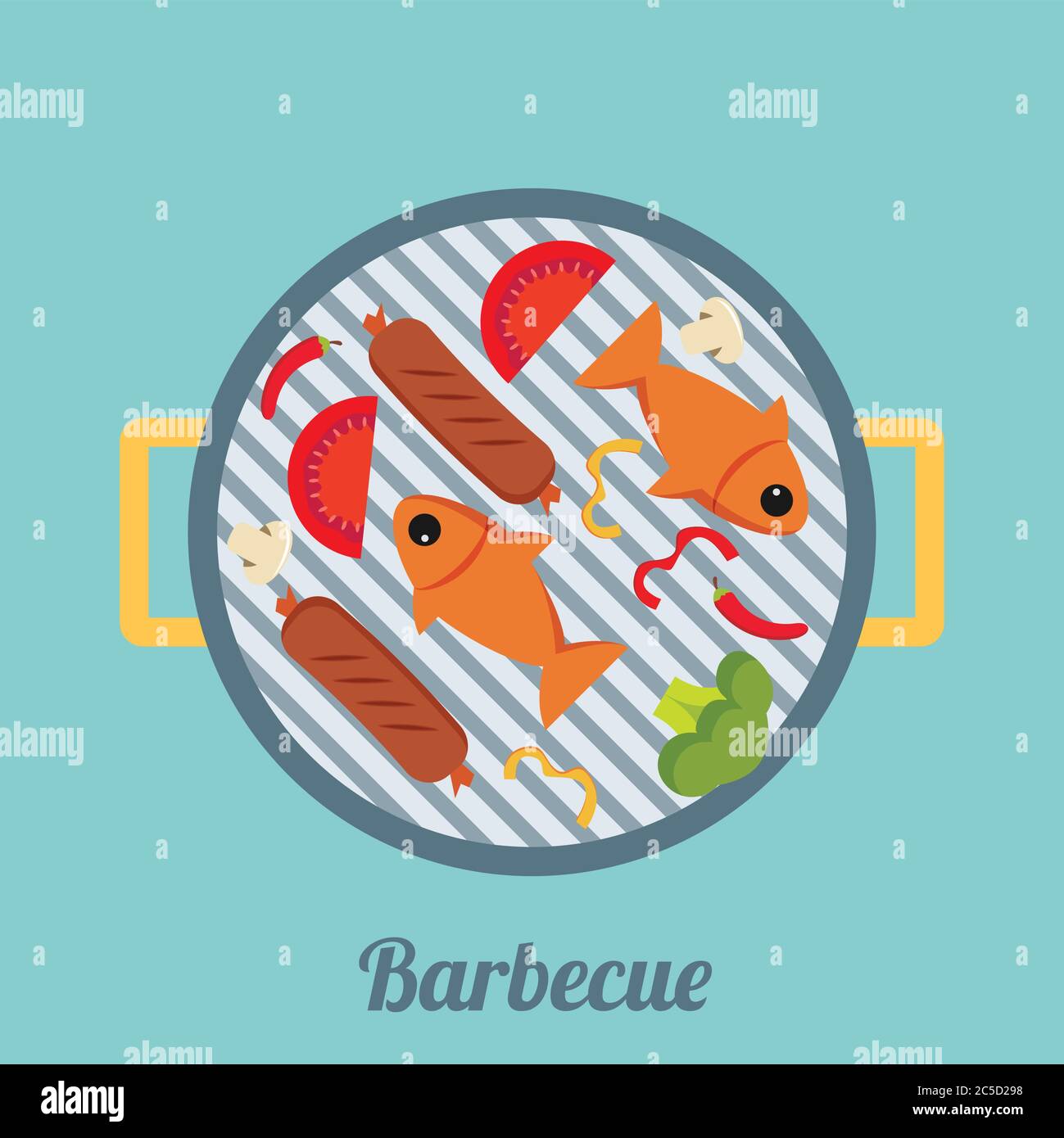 Barbecue. Flat style design - vector Stock Vector Image & Art - Alamy
