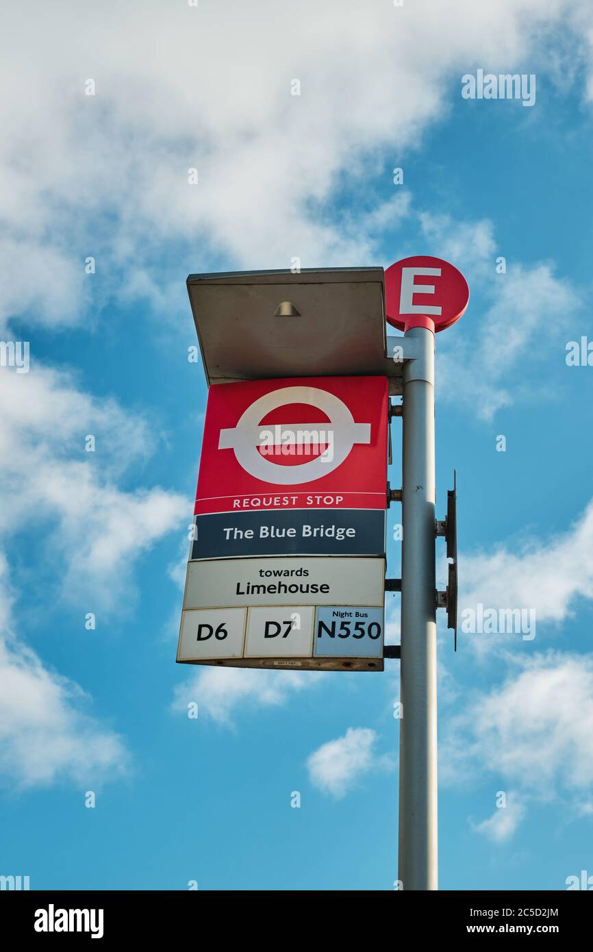 Bus Stop, East London, United Kingdom Stock Photo - Alamy