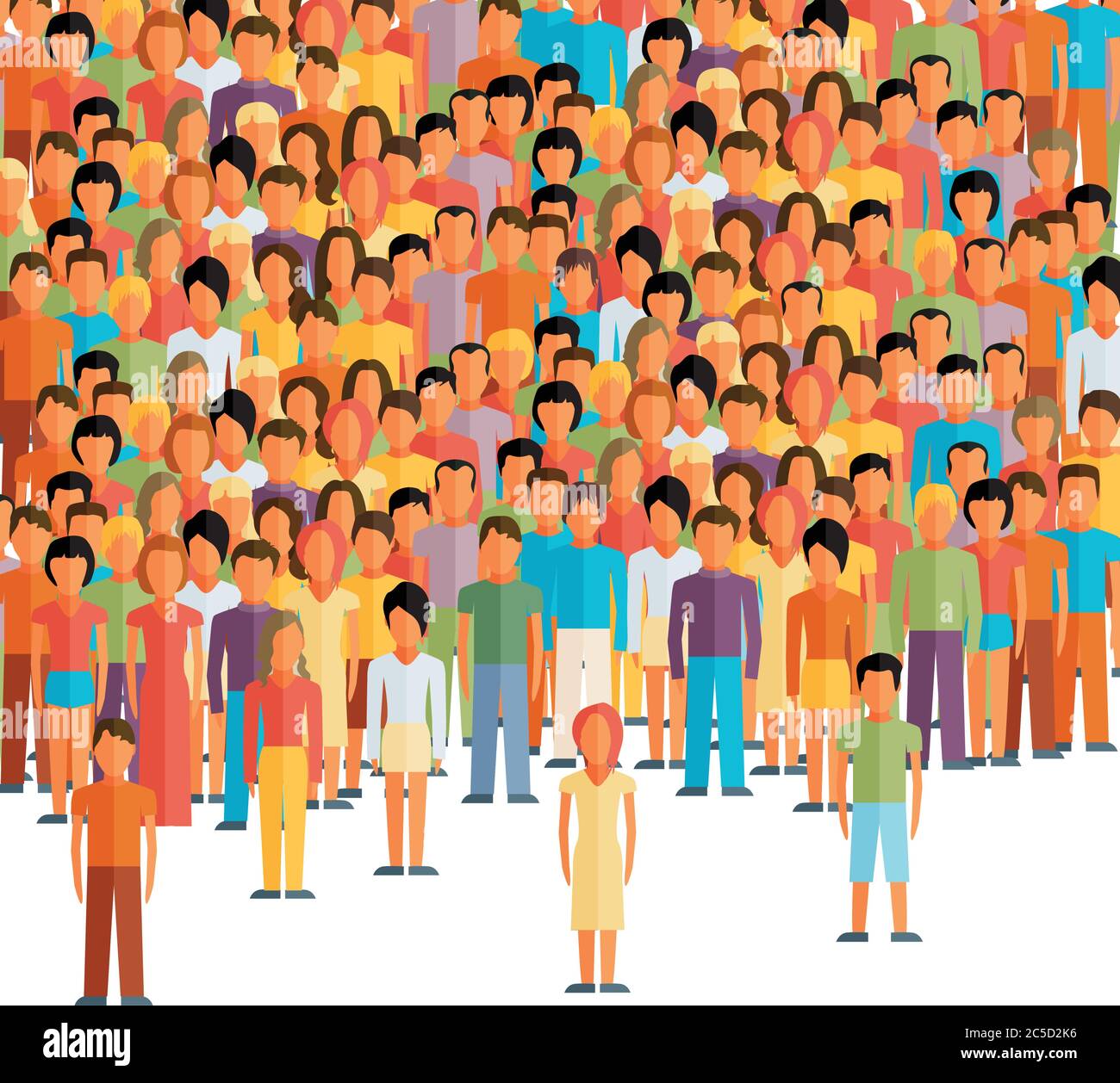 flat illustration of male community with a crowd of guys and men Stock ...