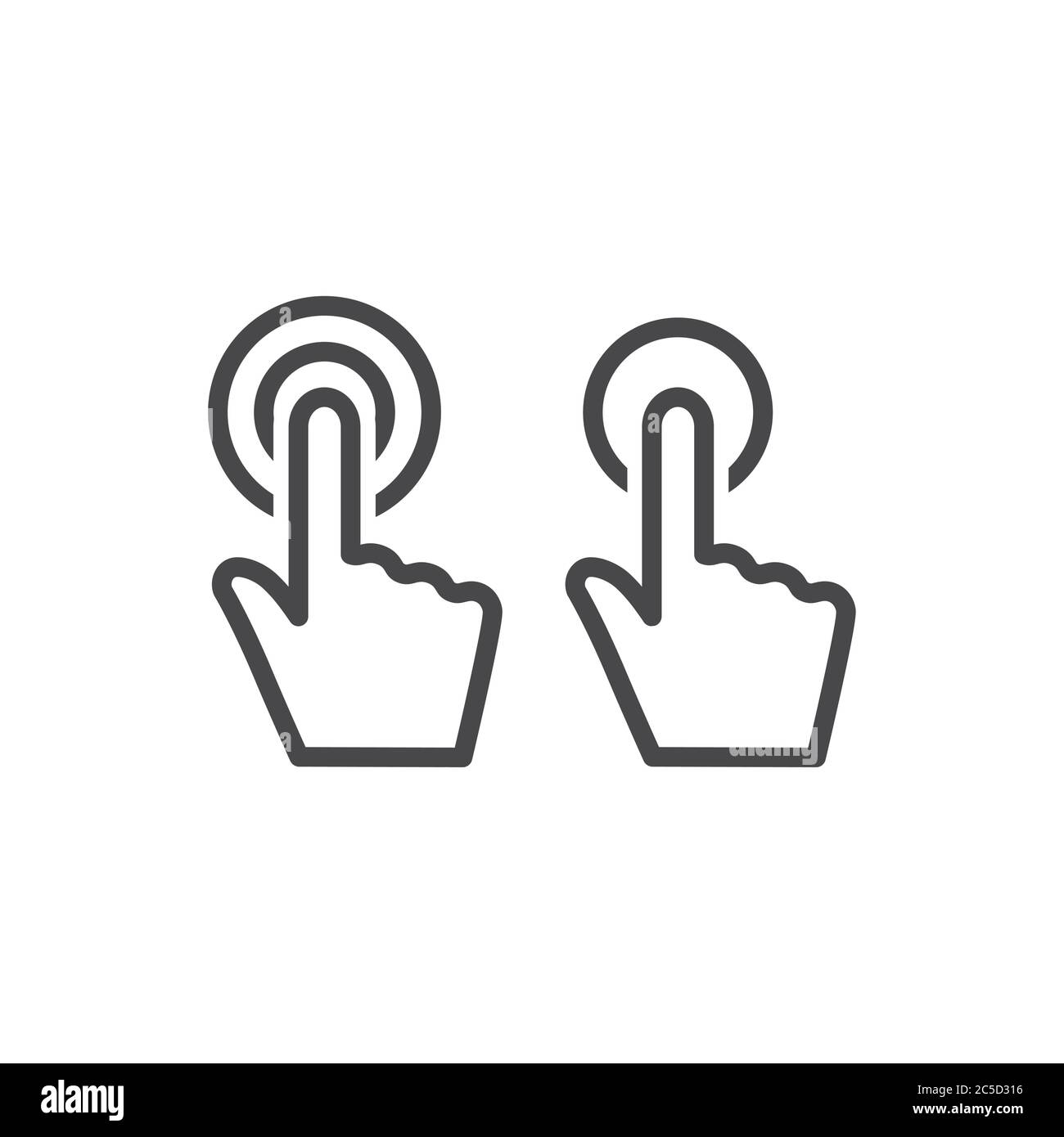 Pushing button, start symbol. Hand touch or click web symbol with ...