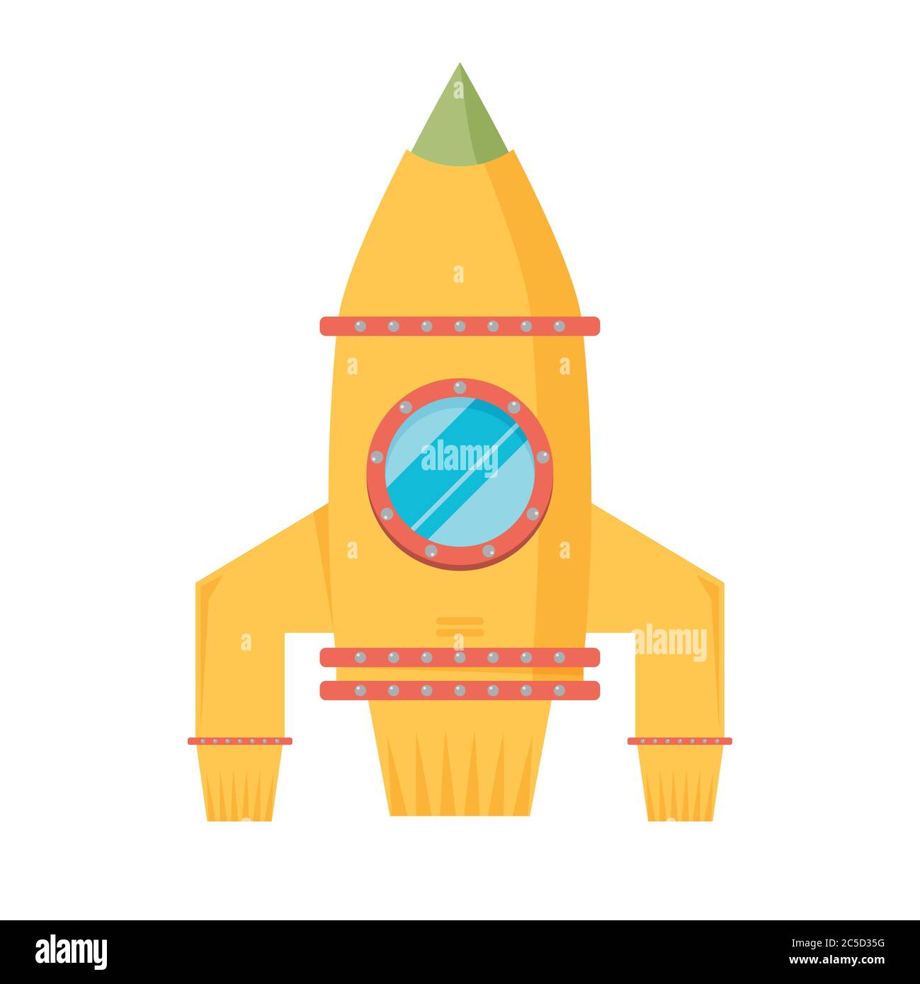 Space rocket, flat design colored vector illustration Stock Vector ...