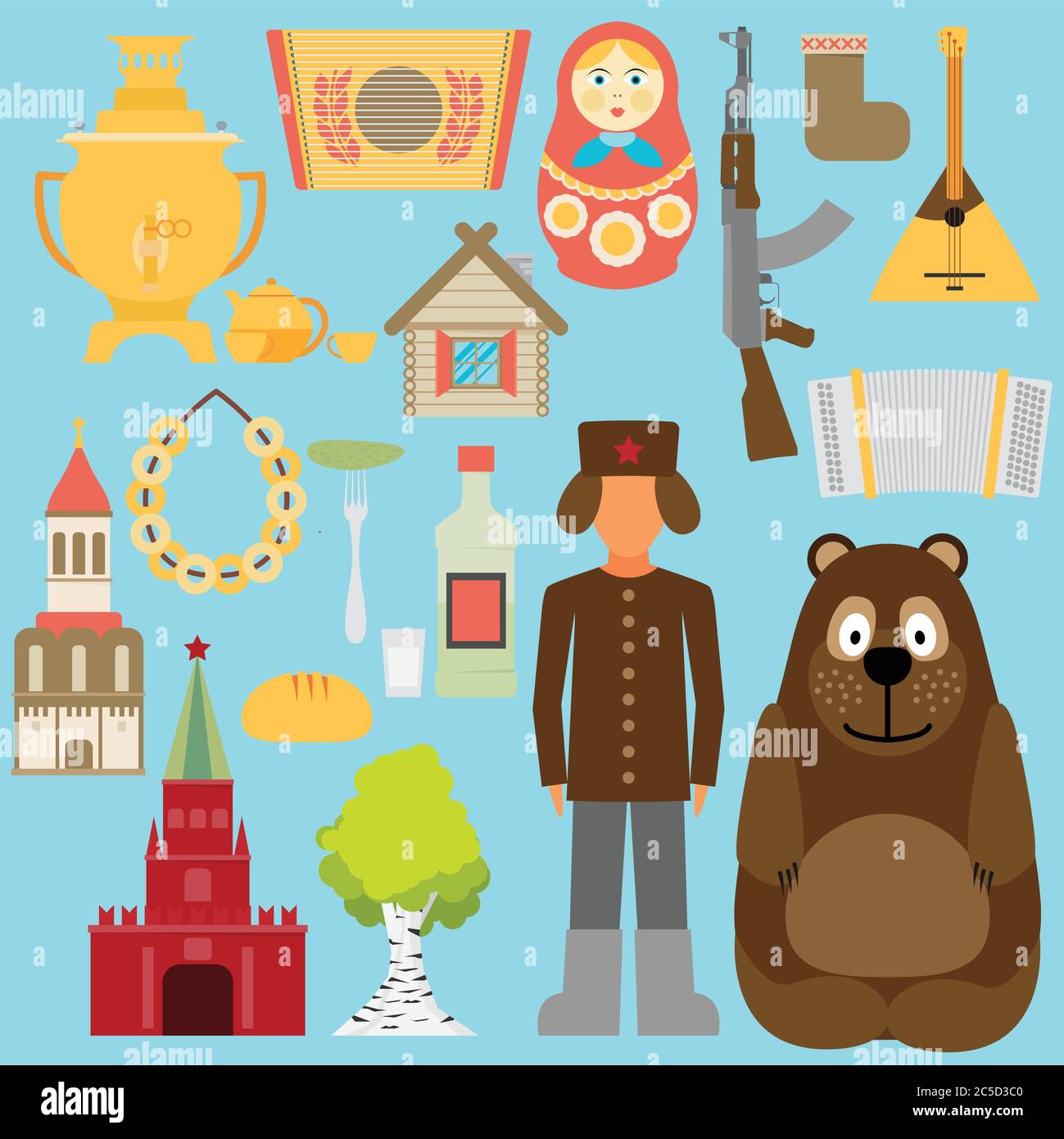 Set of Russia-themed design elements Stock Vector Image & Art - Alamy