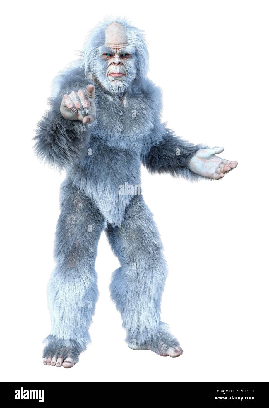 3D rendering of a fantasy creature yeti isolated on white background ...