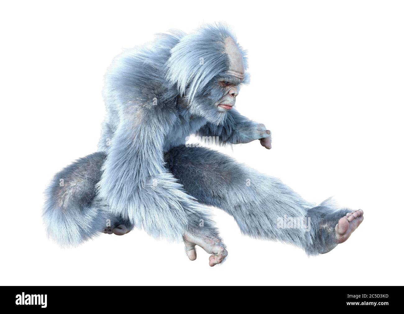 3D rendering of a fantasy creature yeti isolated on white background ...