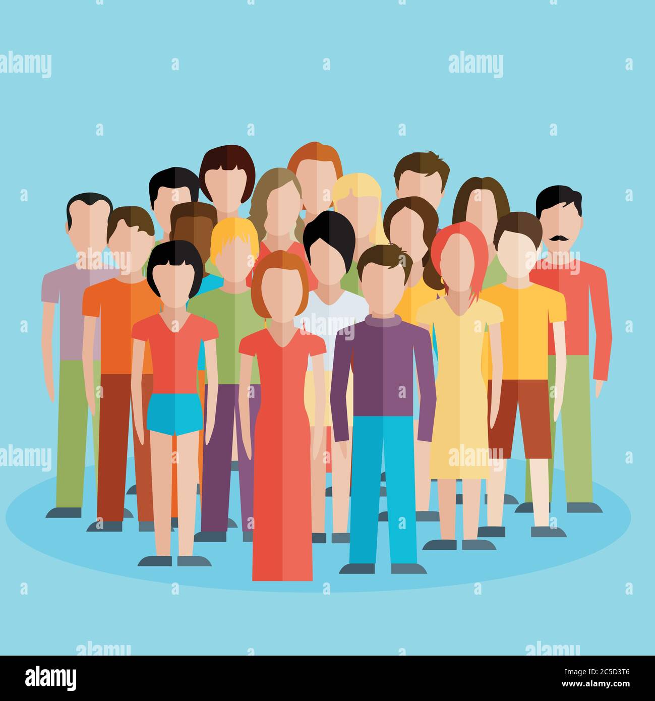 Cartoon illustration large crowd community hi-res stock photography and ...