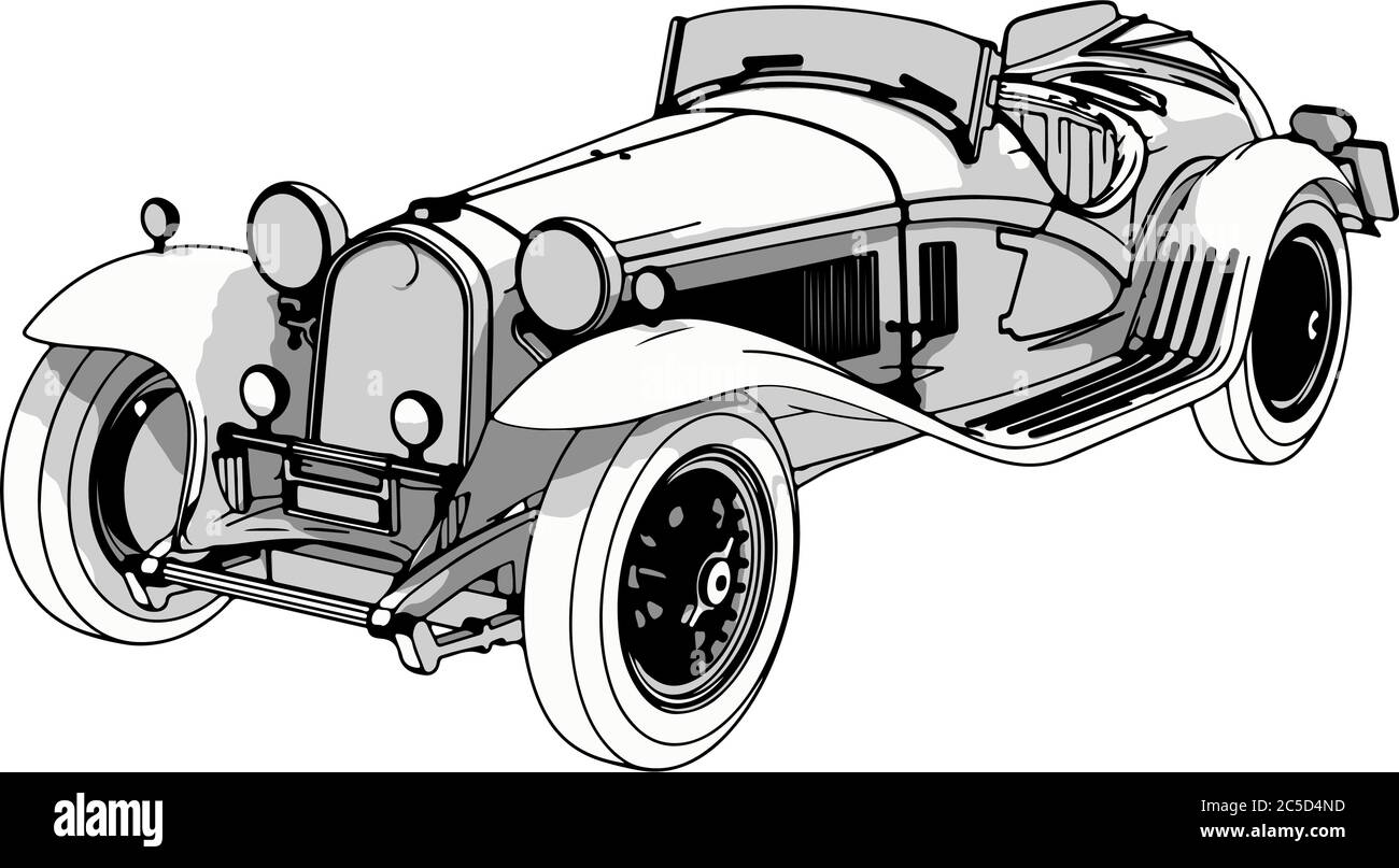vintage sport car vector on a white background Stock Vector Image & Art ...