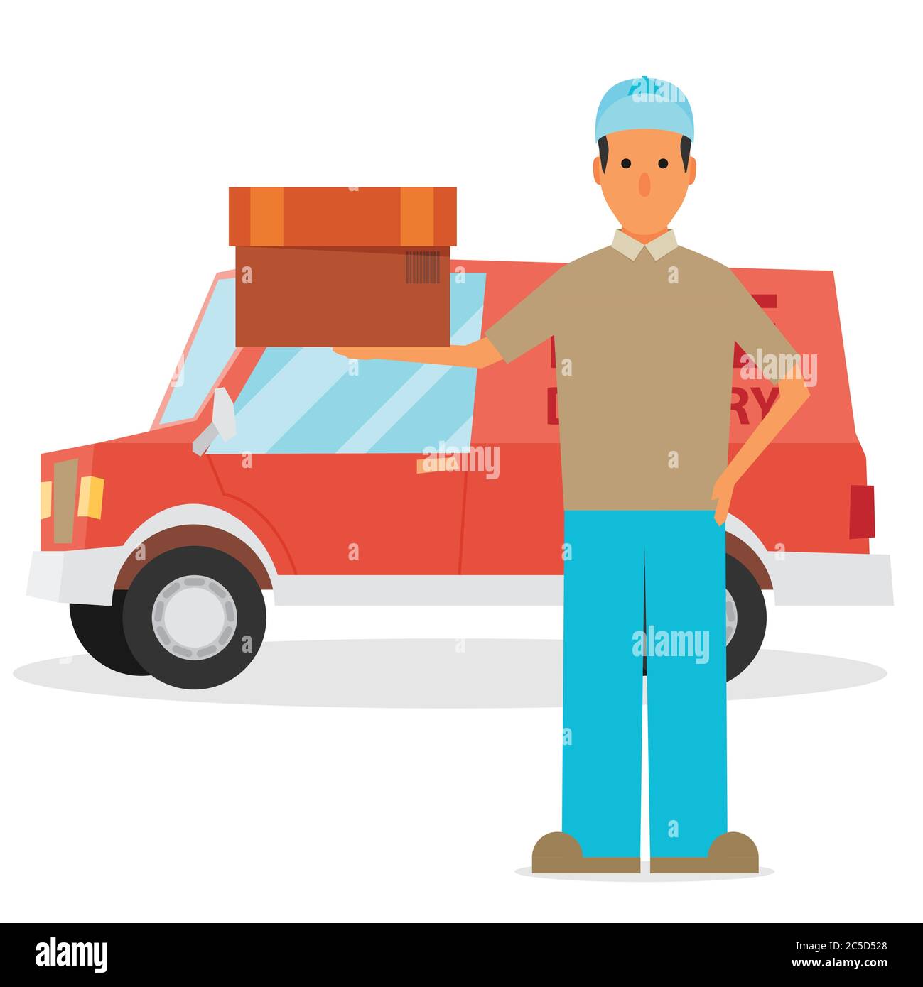 Person delivering package Stock Vector Images - Alamy