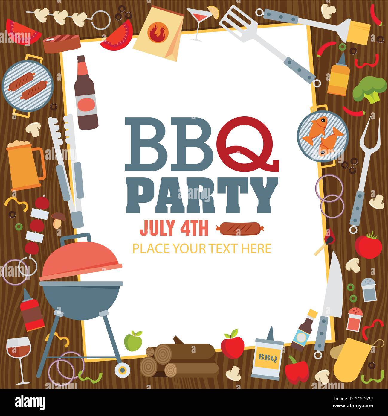 Invitation card on the barbecue Stock Vector Image & Art - Alamy