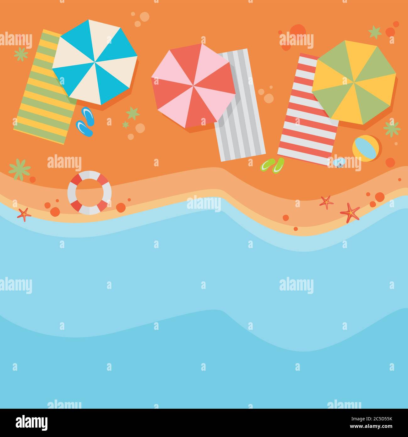 Beach flat design background Stock Vector Image & Art - Alamy