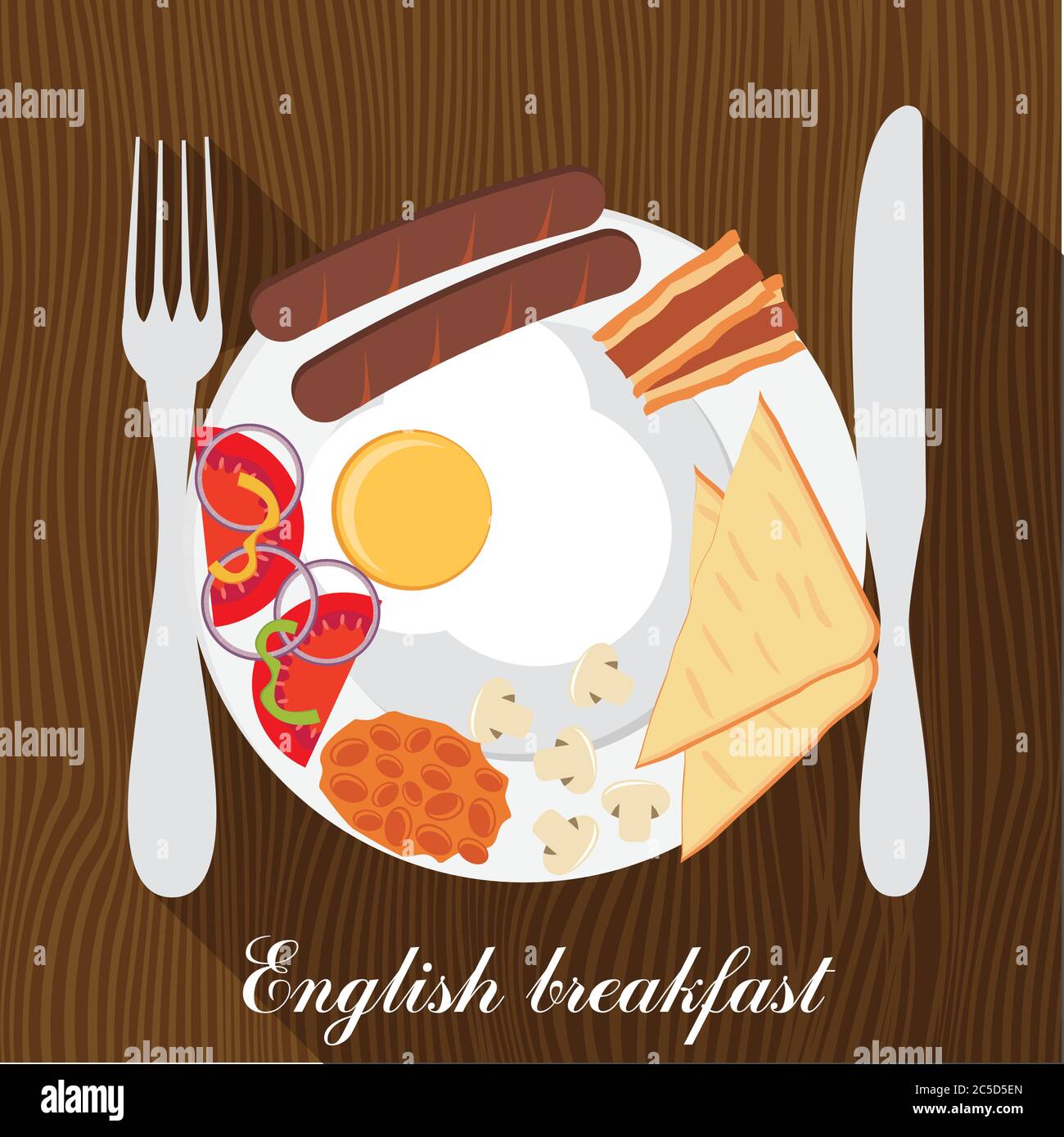 Traditional English Breakfast. Vector illustration Stock Vector Image ...