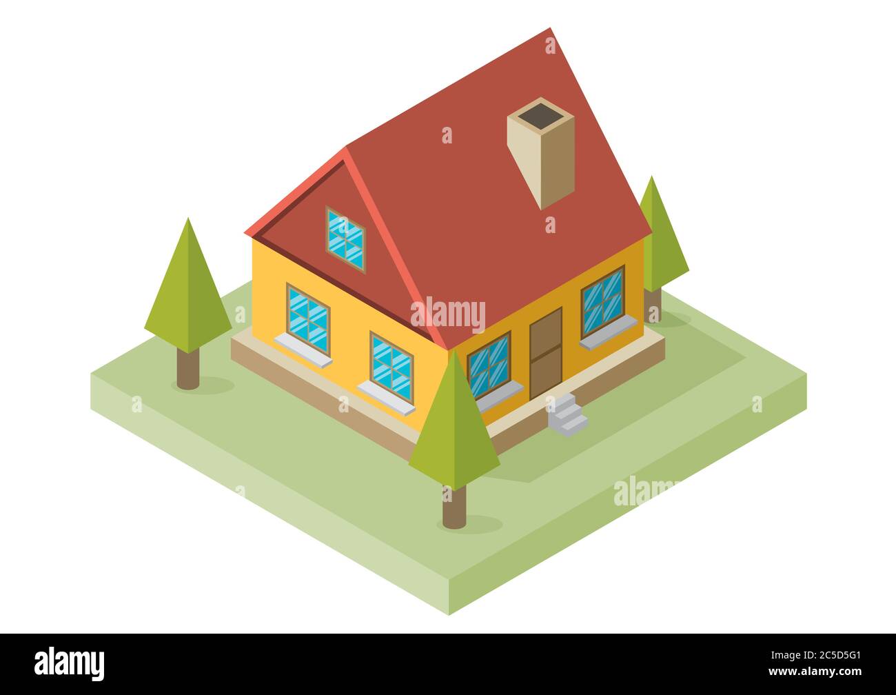 A vector illustration of a large new isometric home. Isometric home ...