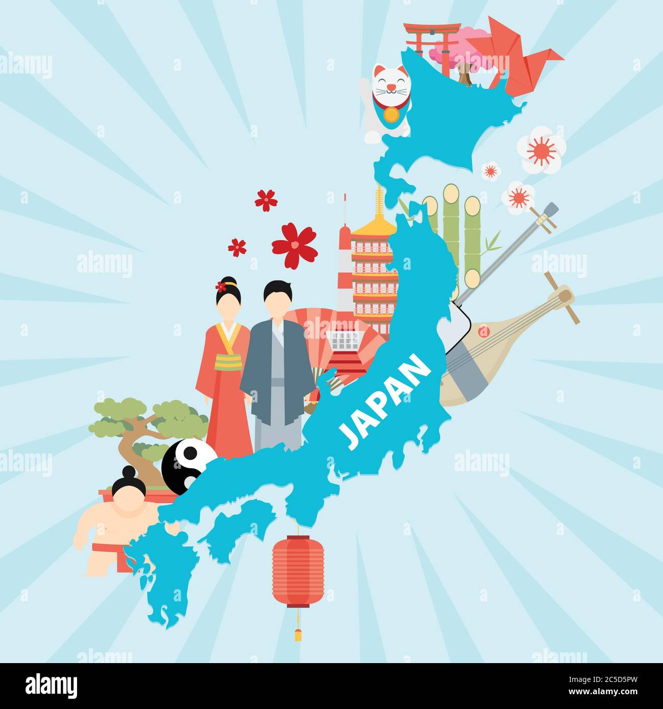 Japan background design. Illustration on Japanese theme Stock Vector ...
