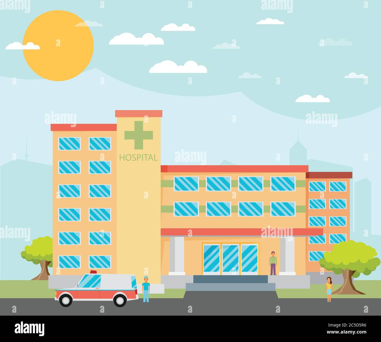 White hospital building city Stock Vector Images - Alamy