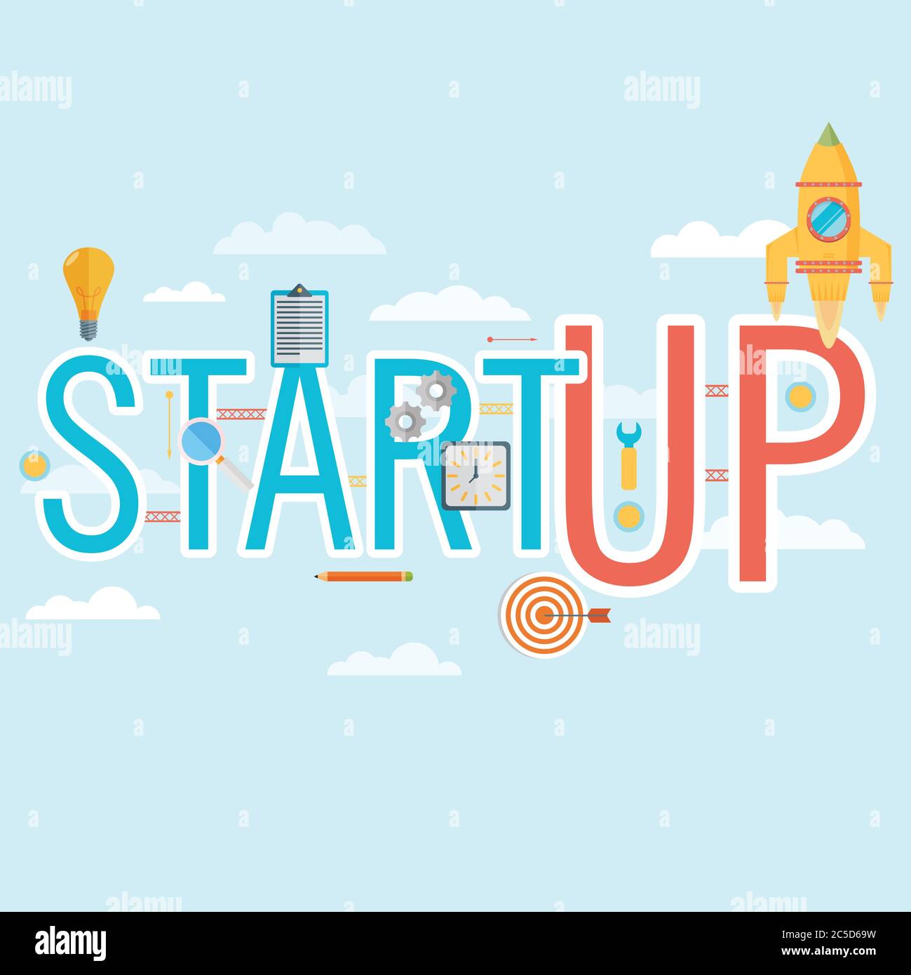 Start Up Concept Composition - Flat Design Stock Vector Image & Art - Alamy